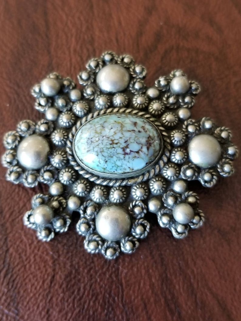 Vintage Lot of Mexican Silver/alpaca Jewelry: Inlaid Heart Pendant ...
