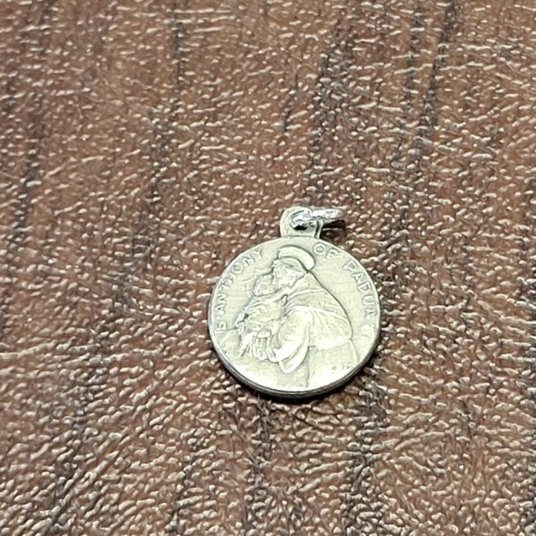Vintage St. Anthony Religious Medal With Relic, Third Class Relic Medal ...