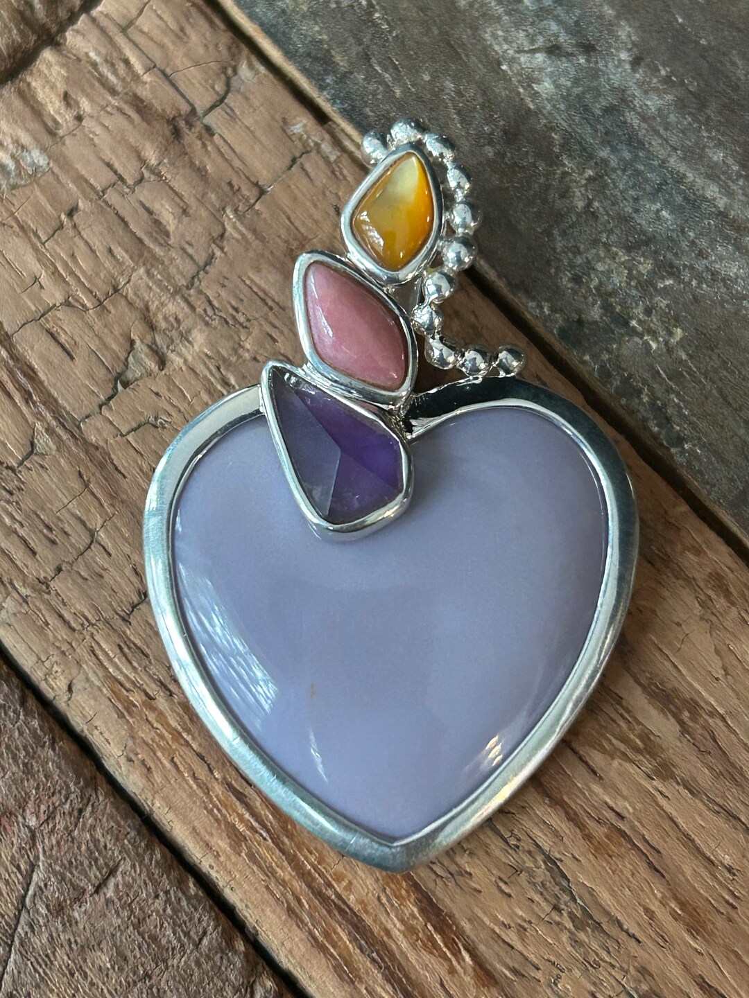 Whitney Kelly WK Signed 925 Sterling Mother of Pearl Rhodonite Agate ...