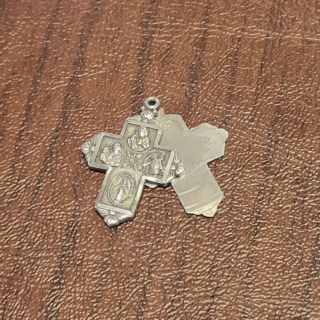 Vintage Theda Sterling Silver 4 Way Cross Slide Medal/pendant, Lovely ...