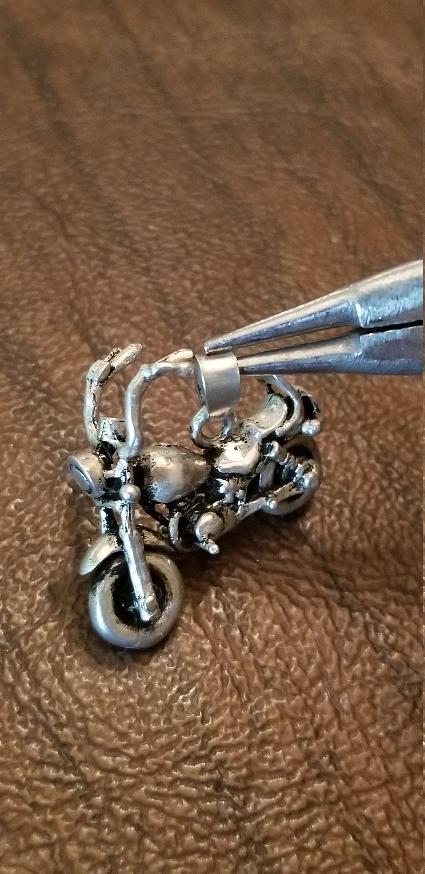 Fun Sterling Silver Motorcycle Pendant 3D Figural Motorcycle | Etsy