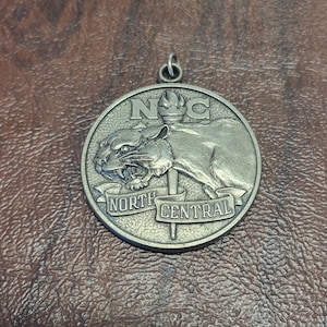 Wonderful Vintage School Medal With Panther or Wildcat, North Central ...