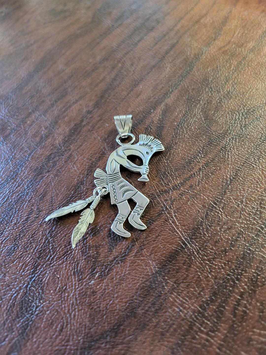 Navajo Cecil Perry Sterling Silver Kokopelli Pendant, Vintage Signed ...
