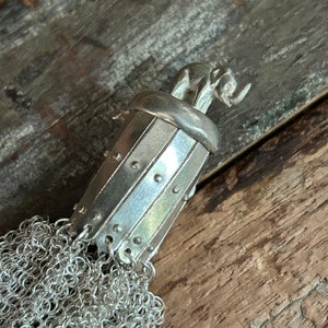 Antique Silver Gate Top Mesh/chainmail Beggars Tiny Bag/purse ...