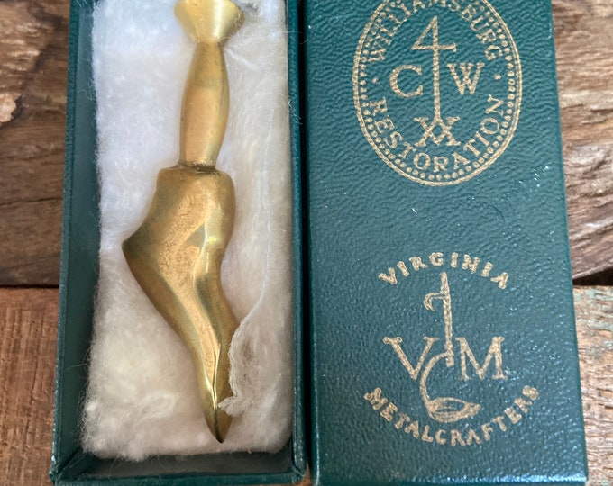 Vintage Williamsburg Restoration Brass Pipe Tamper in the Shape of a ...