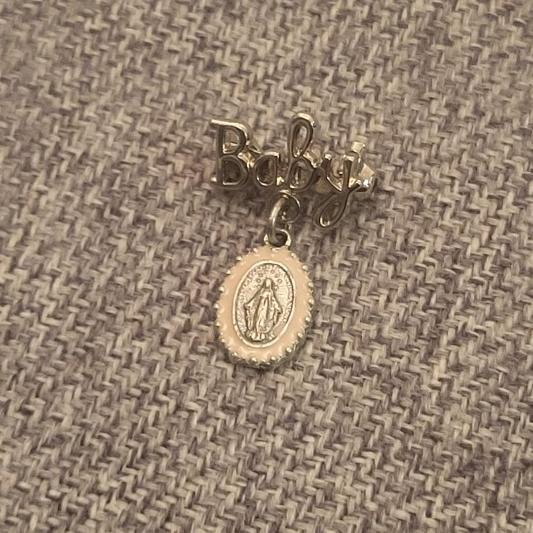 Vintage Baby Baptism/christening Brooch, Baby Pin With Silver-toned ...