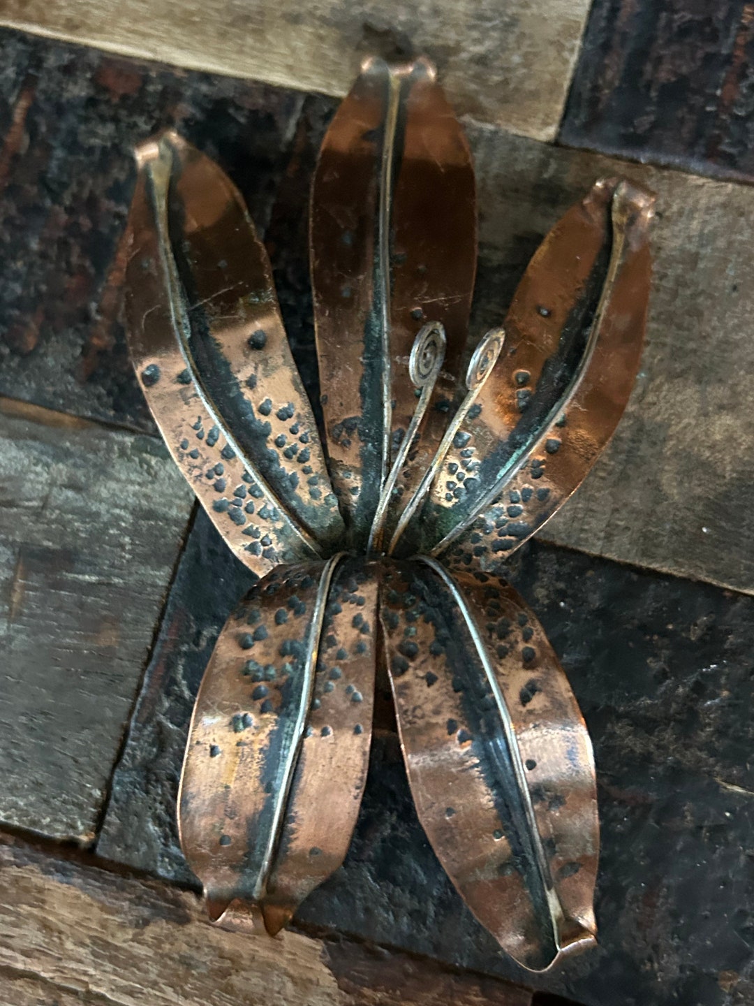 Large Copper Tiger Lily Pin/brooch, Vintage Statement Jewelry - Etsy