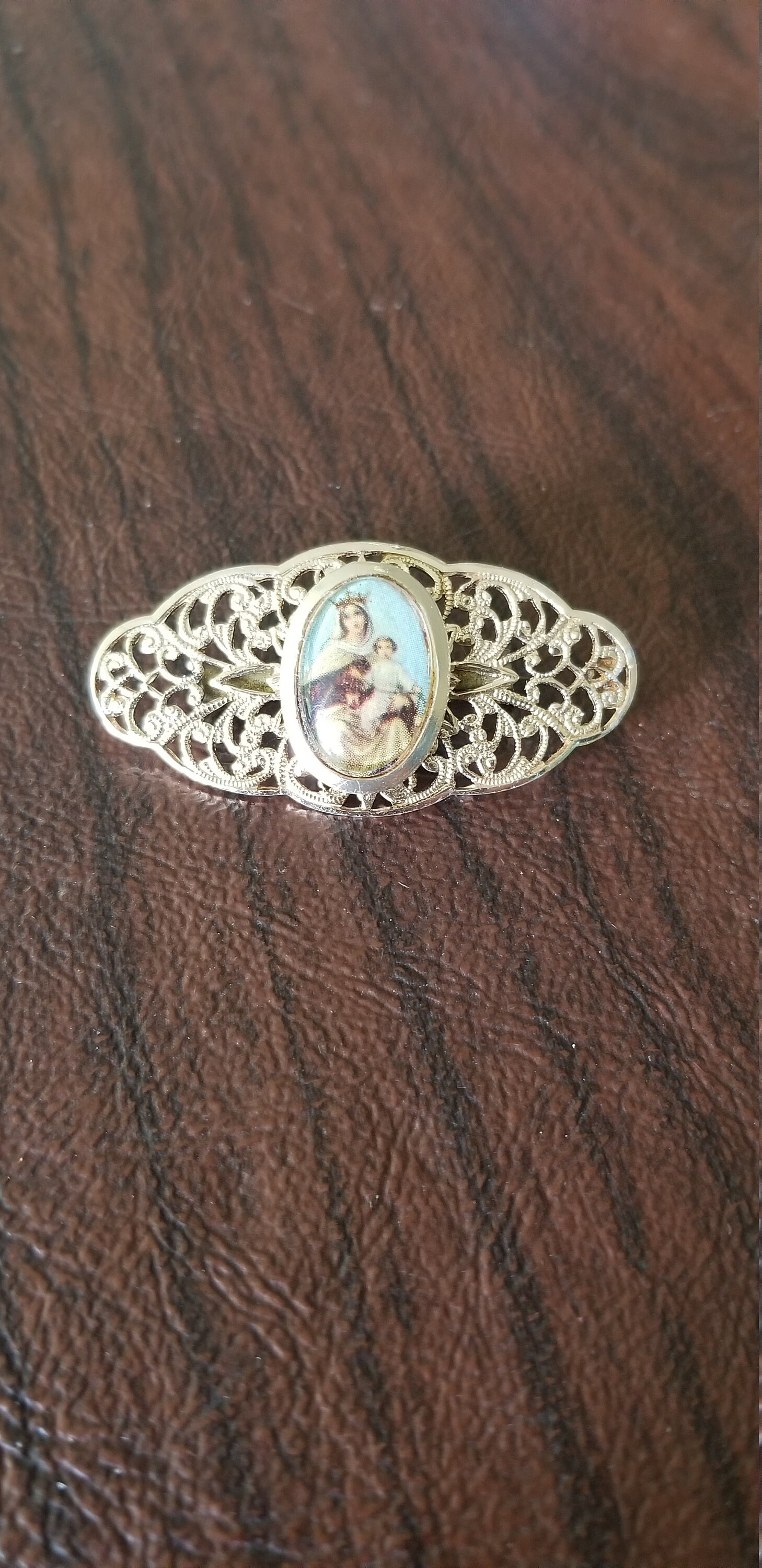 Vintage Religious Brooch Made in Western Germany Our Lady of | Etsy