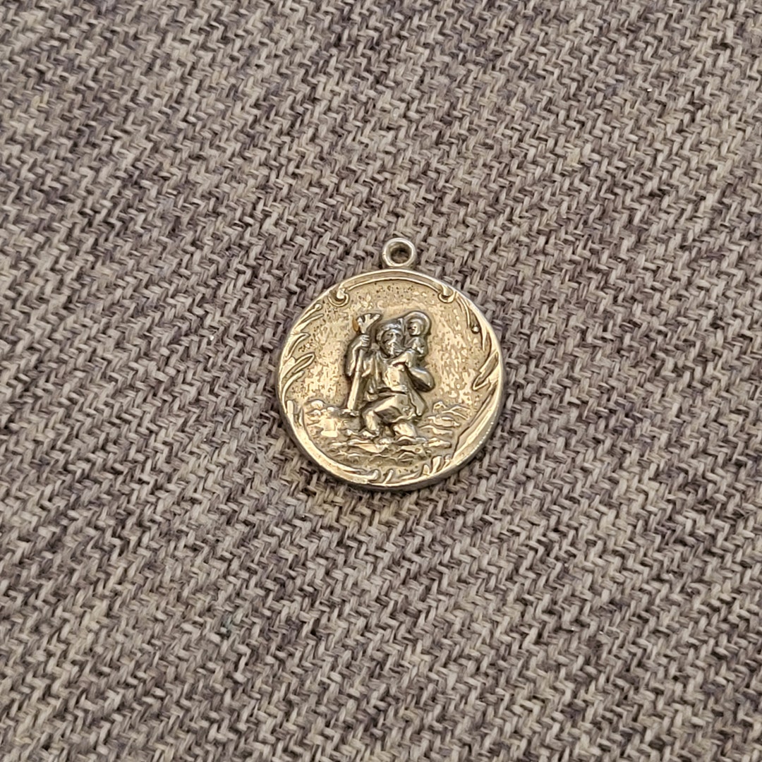 Vintage Creed Sterling Silver Saint Christopher Medal, Sterling St ...