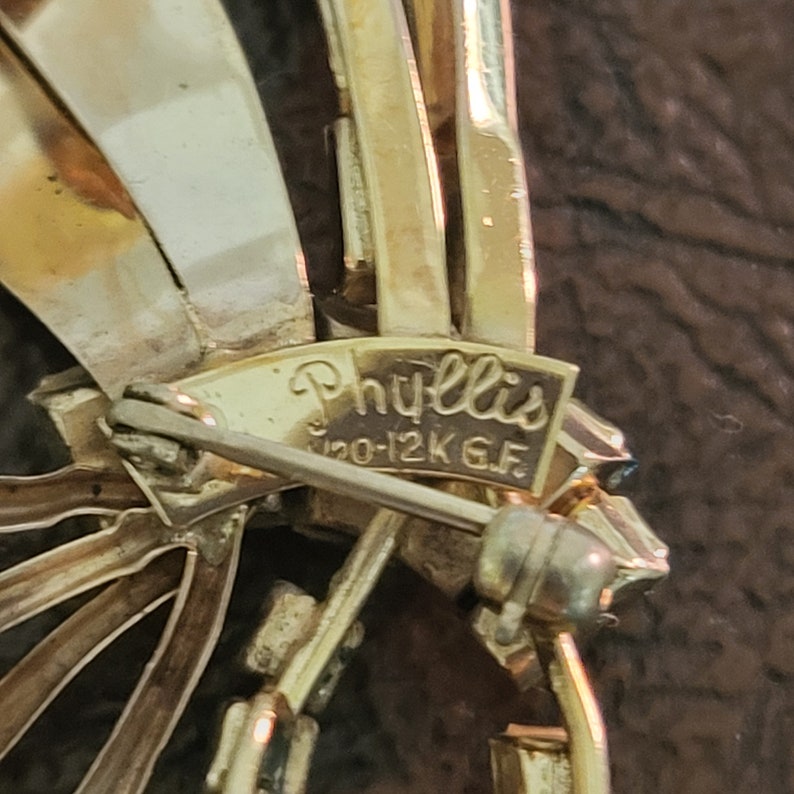 Vintage Phyllis 12K Gold-filled and Glass Stone Brooch/pendant, Unique ...