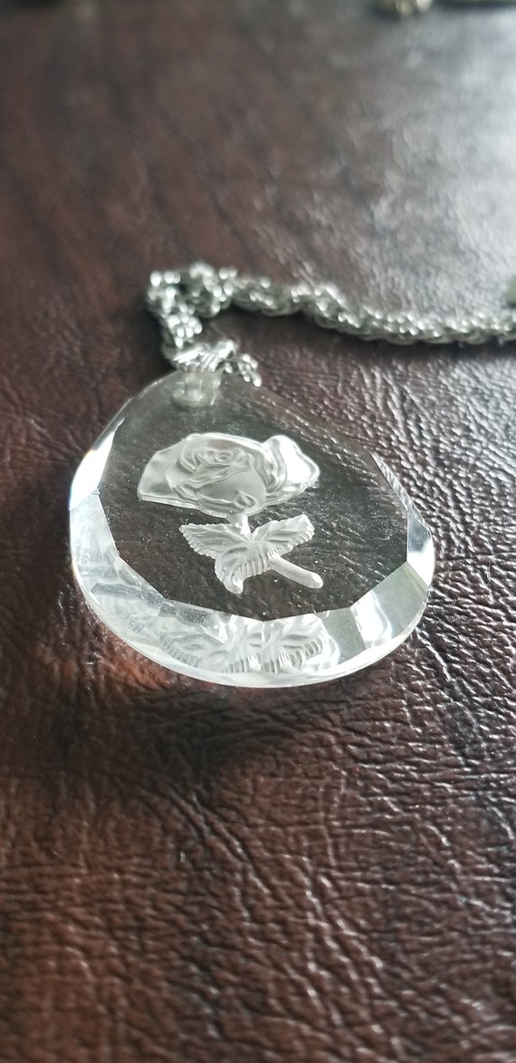 Vintage Hallmark Cards Intaglio Rose Cameo Necklace, … - Gem
