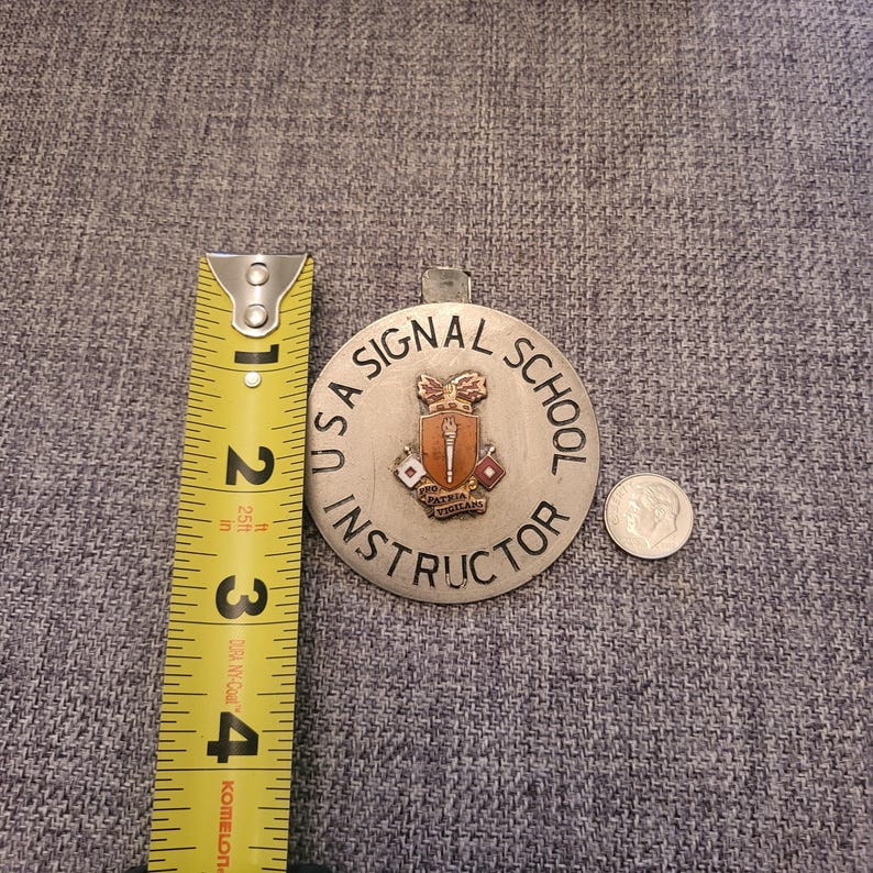 Vintage Korean War US Army Signal School Instructor Badge, Authentic ...