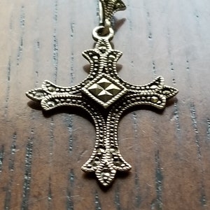 Sterling Silver and Marcasite Cross Pendant Beautiful Cross - Etsy