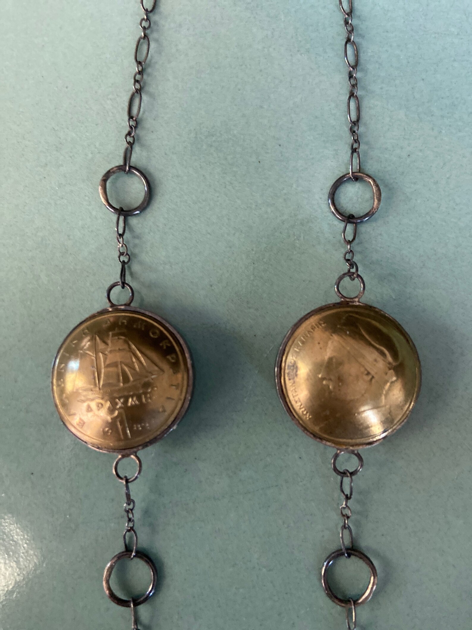 Unique Eaahnikh Ahmokpatia Greek Coin and Polynesie Francaise - Etsy