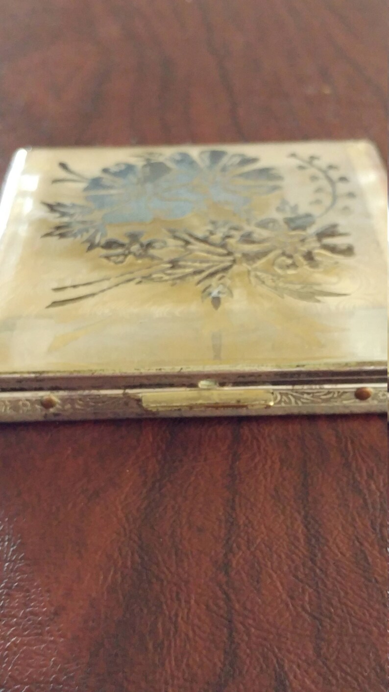 Vintage Rex Fifth Avenue Powder Compact, Silver-tone With Etched Design ...