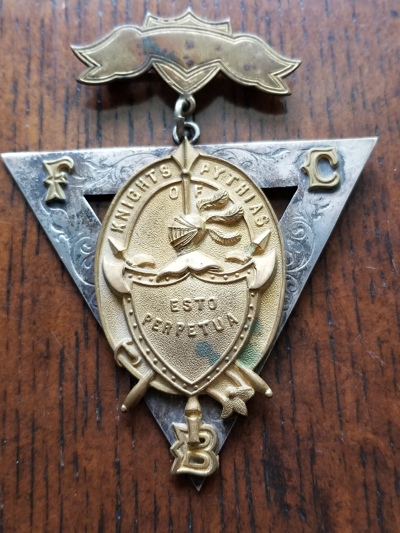 Antique Knights of Pythias Badge, Fraternal Organization Medal/pin ...