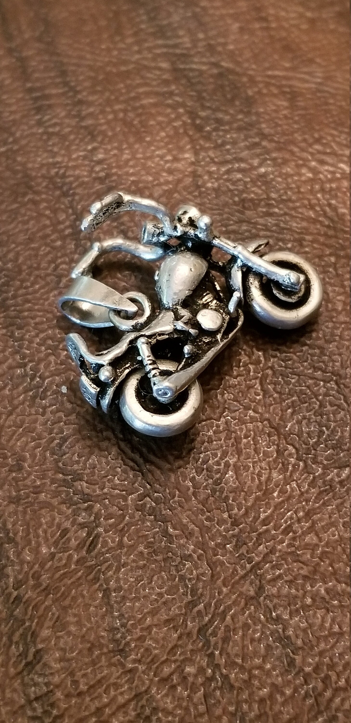 Fun Sterling Silver Motorcycle Pendant 3D Figural Motorcycle | Etsy