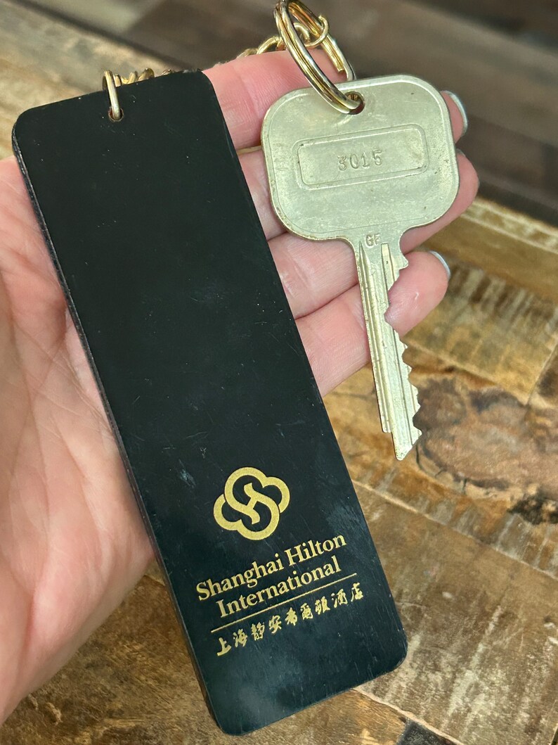 Shanghai Hilton International Vintage Room Key and Fob With Receipt ...