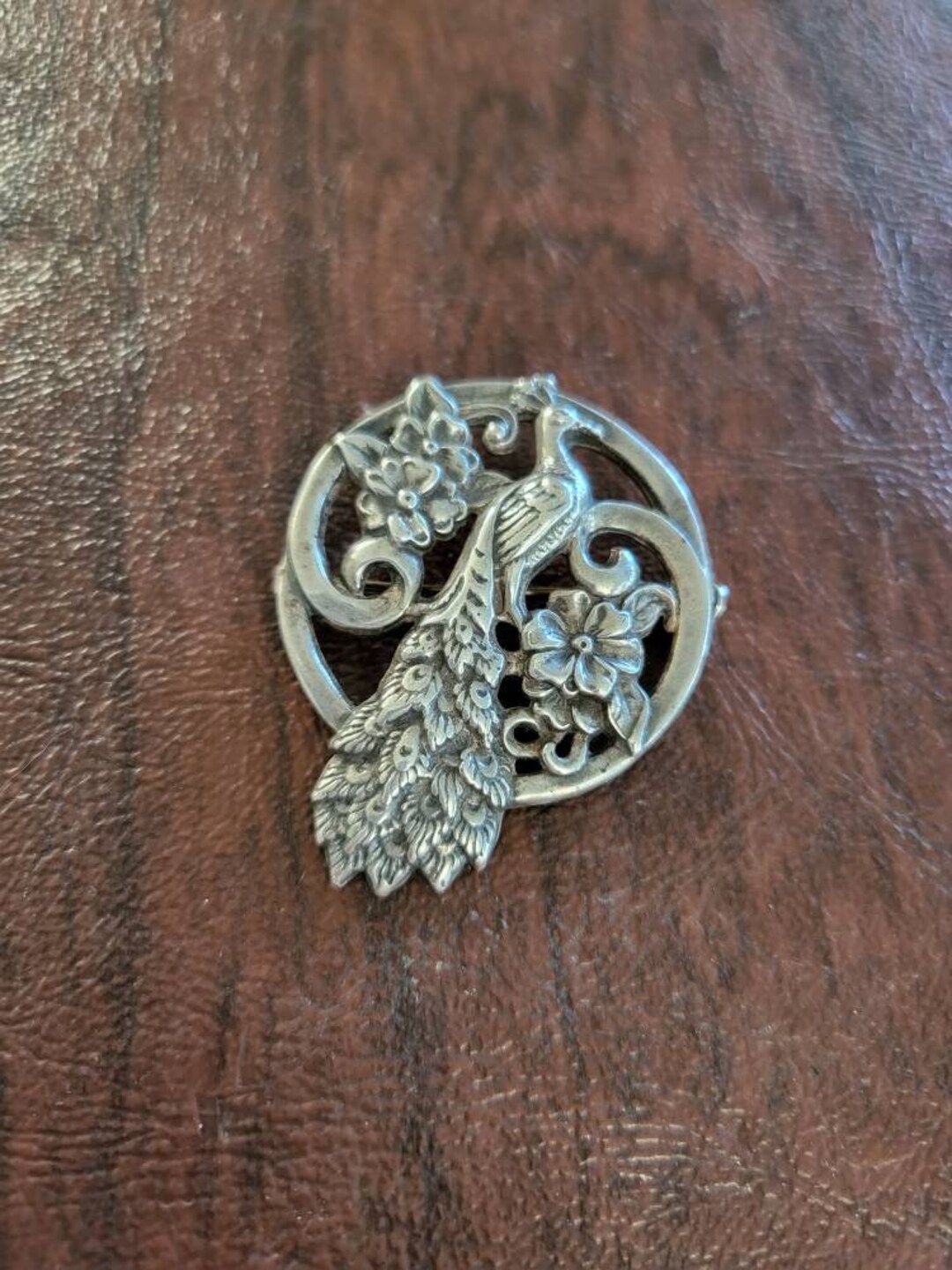 Vintage Uncas Mfg. Co. Sterling Silver Art Nouveau Style Peacock Brooch ...