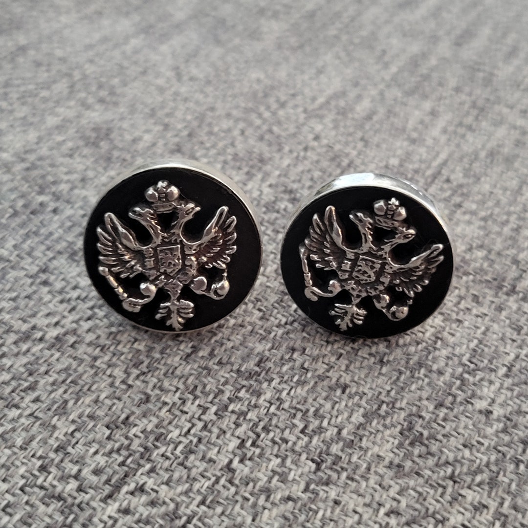 Vintage Fenwick & Sailors Sterling Silver Double Eagle Cufflinks, Heraldic Cufflinks, Double ...