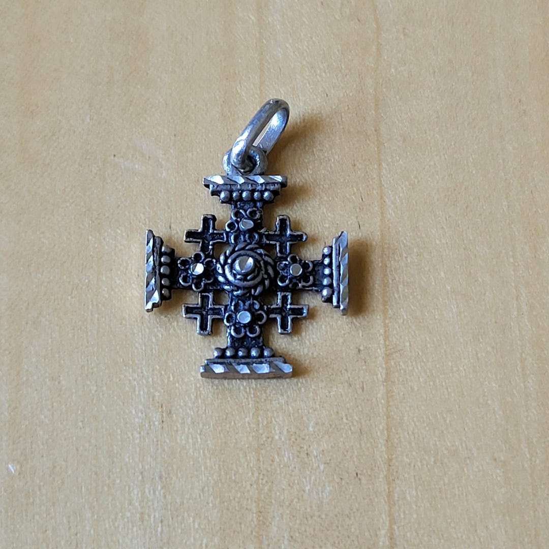 Vintage Sterling Silver Jerusalem Cross Pendant/charm, Crusaders' Cross ...