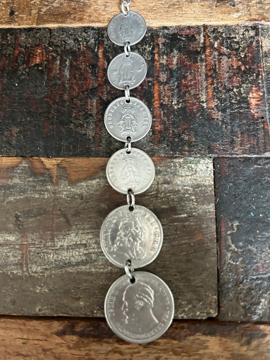 Antique Love Token Pocketwatch Fob Made of 6 Graduated Size Norway ...