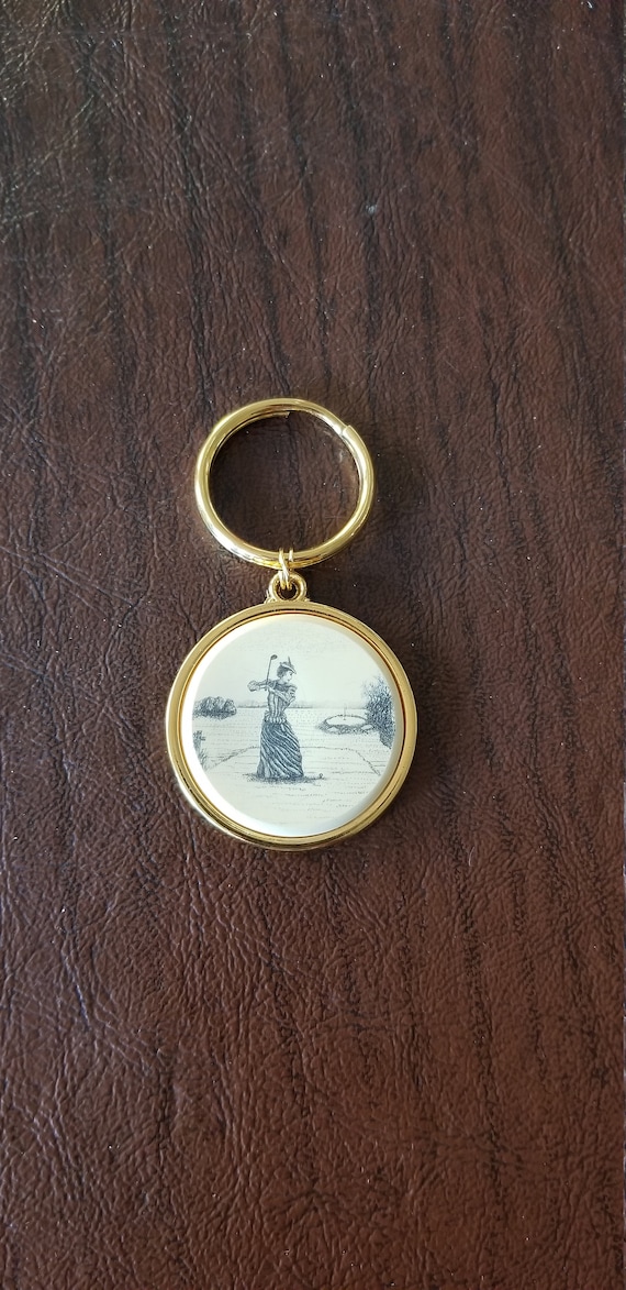 Vintage Barlow Designs Faux Scrimshaw Keyring Resin Scrimshaw | Etsy