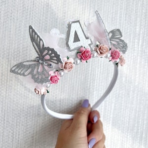 Butterfly Birthday Crown Tiara, Butterfly Tiara Alice Band Headband ...