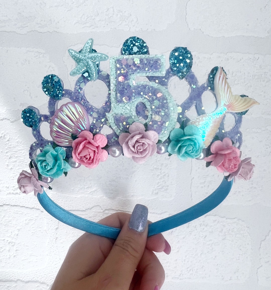 Mermaid Birthday Crown Tiara, Mermaid Tiara Alice Band Headband, Party ...