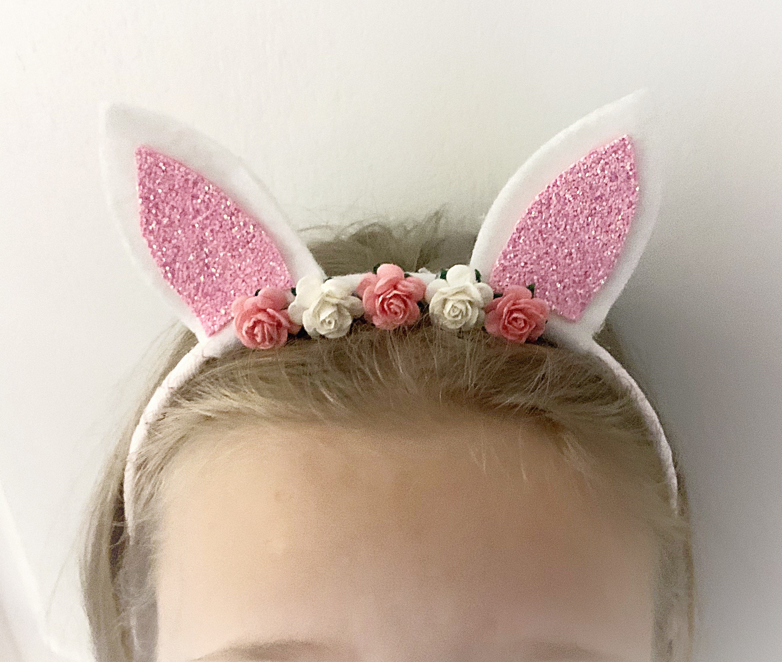 Bunny ears spring bunny headband ears bows on headband | Etsy