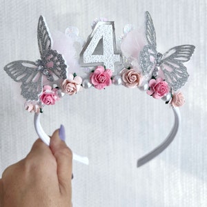 Butterfly Birthday Crown Tiara, Butterfly Tiara Alice Band Headband ...