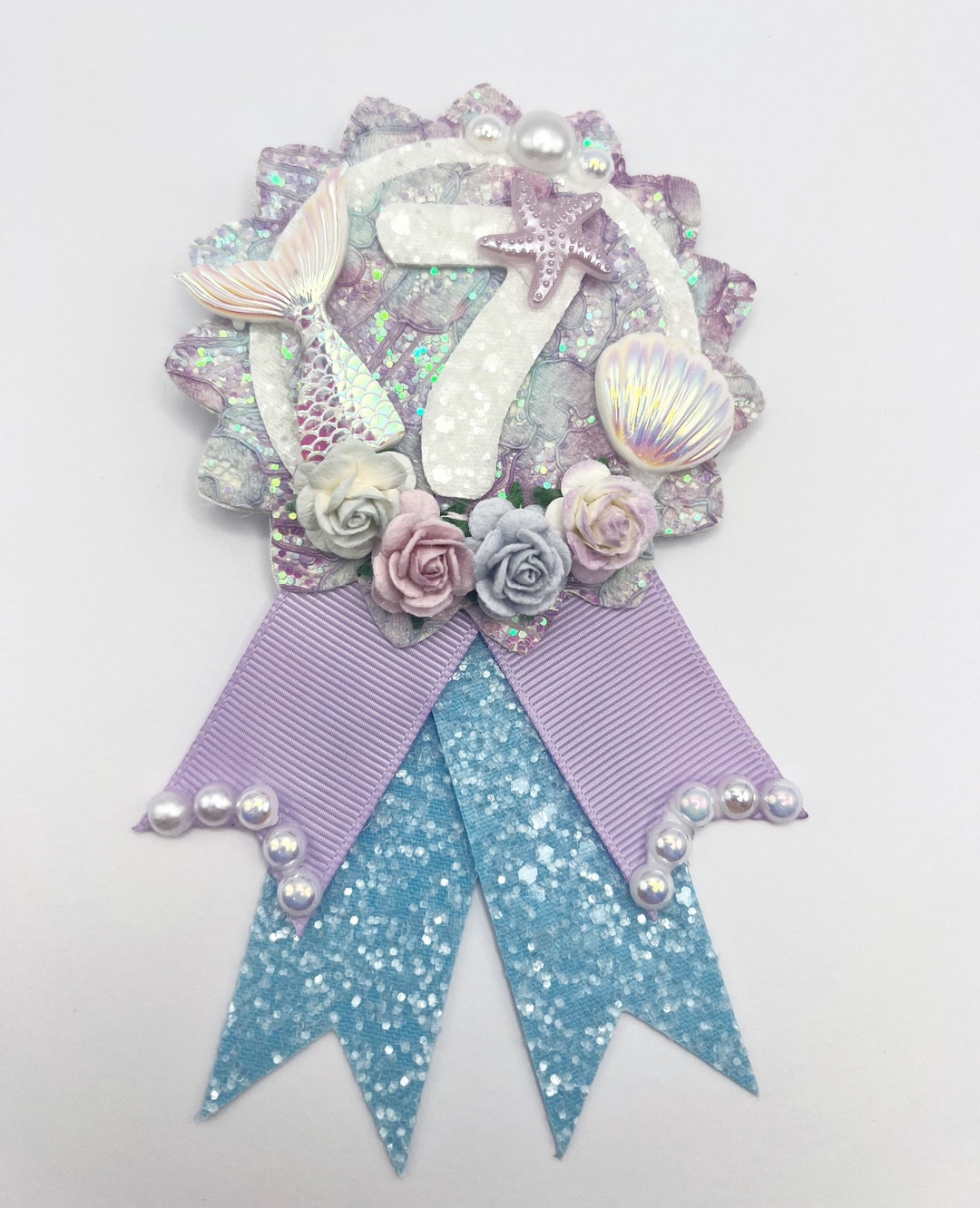Mermaid Birthday Badge, Birthday Rosette, Glitter Birthday Badge ...