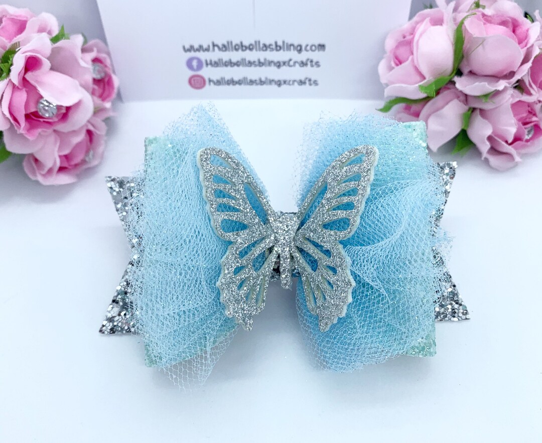 Stunning Butterfly Hair Bow Clip. Ballet Bow, Dance Bows, Tutu Hair Bow ...
