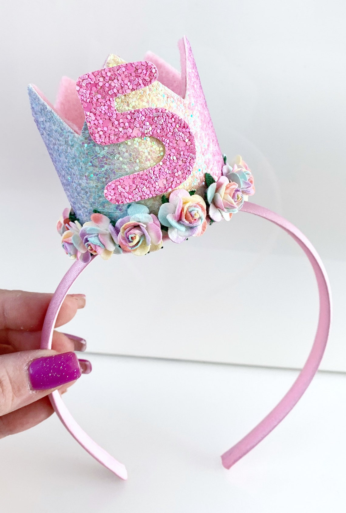 Birthday Crown Rainbow Crown on Aliceband Party Hat - Etsy