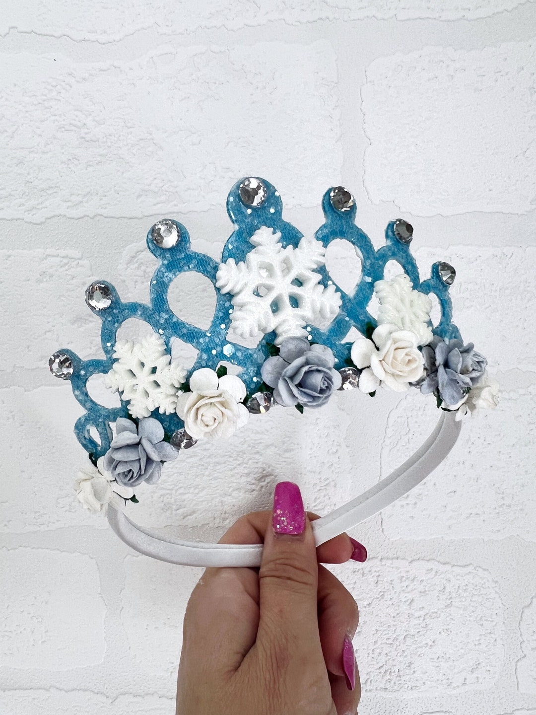 Birthday Tiara Crown, Snowflake Ice Queen Crown Tiara, Snow Queen Tiara ...