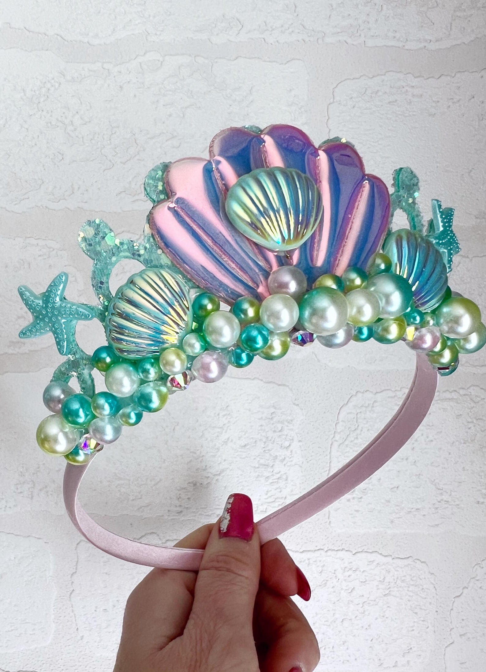 Mermaid Birthday Crown: Seashell Tiara Headband, Party Prop - Etsy
