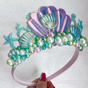 Mermaid Birthday Crown Tiara, Mermaid Tiara Alice Band Headband, Party ...