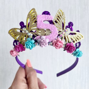 Butterfly Birthday Crown Tiara Butterfly Tiara Alice Band - Etsy