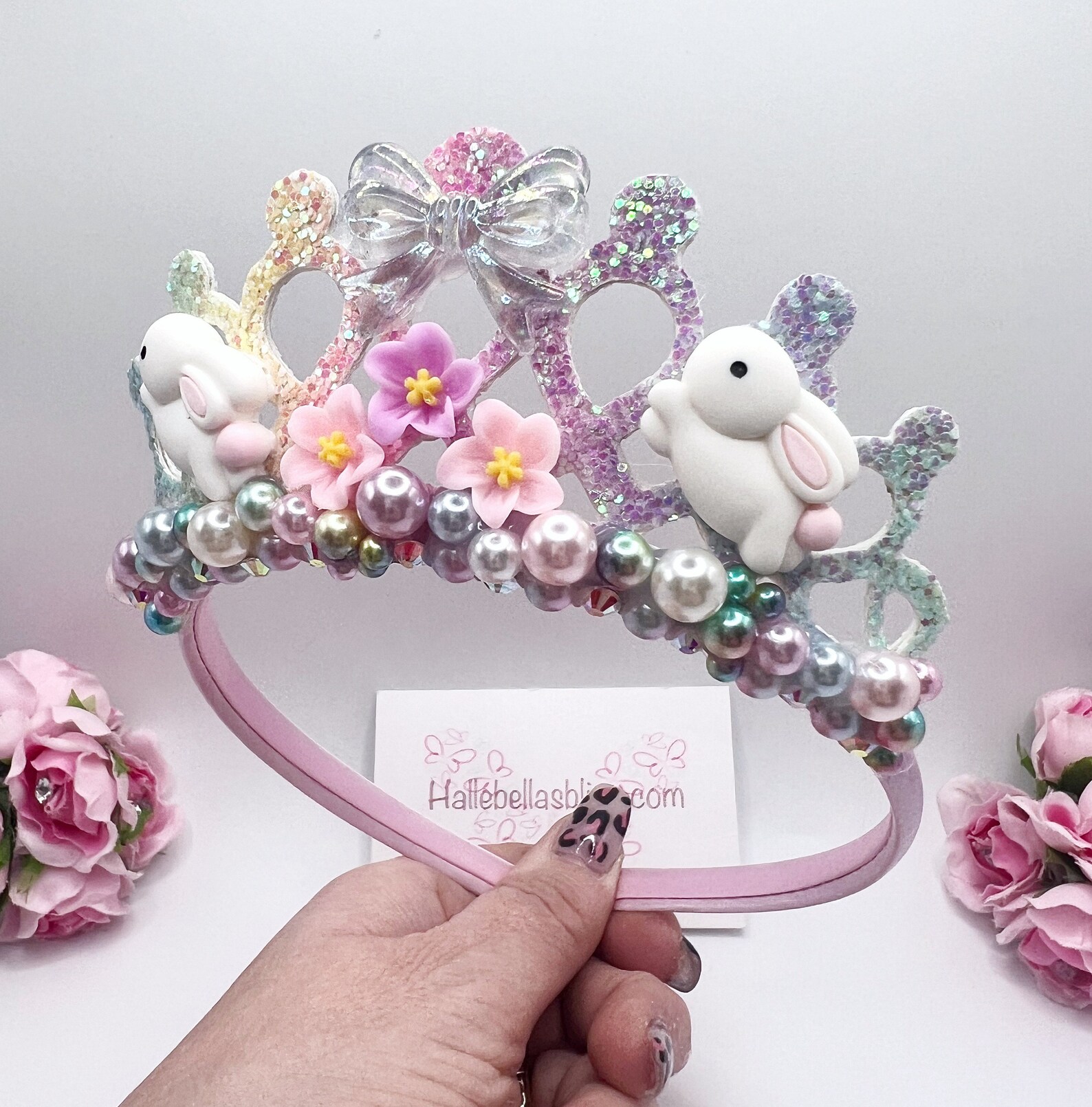 Rainbow Bunny Tiara: Easter Birthday Party Crown - Etsy