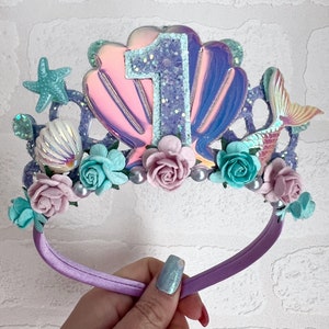 Mermaid Birthday Crown Tiara, Mermaid Tiara Alice Band Headband, Party ...