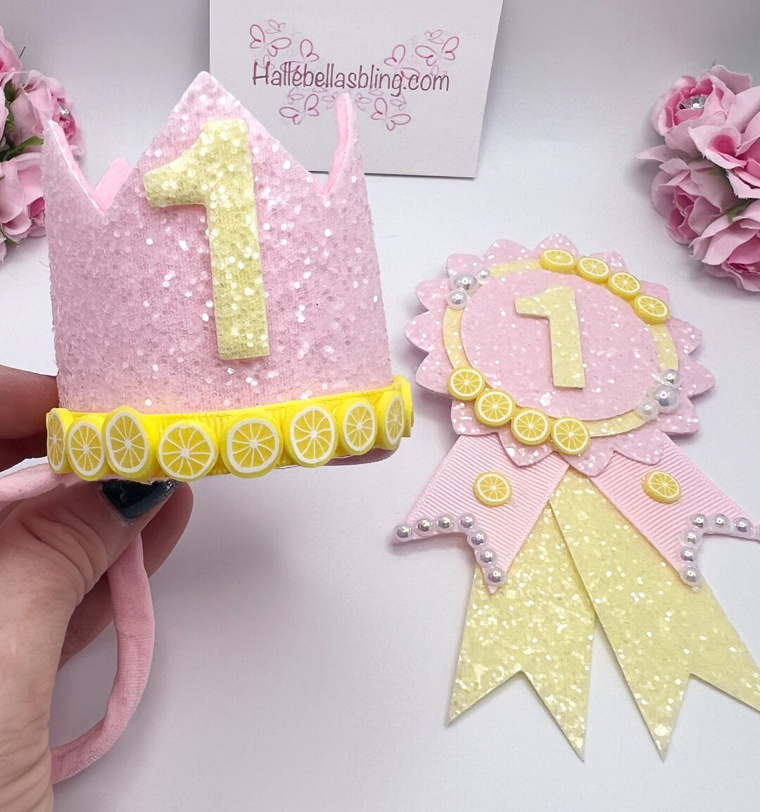 Birthday Crown, Party Hat, 1st Birthday Crown, Pink Lemonade, 1st ...
