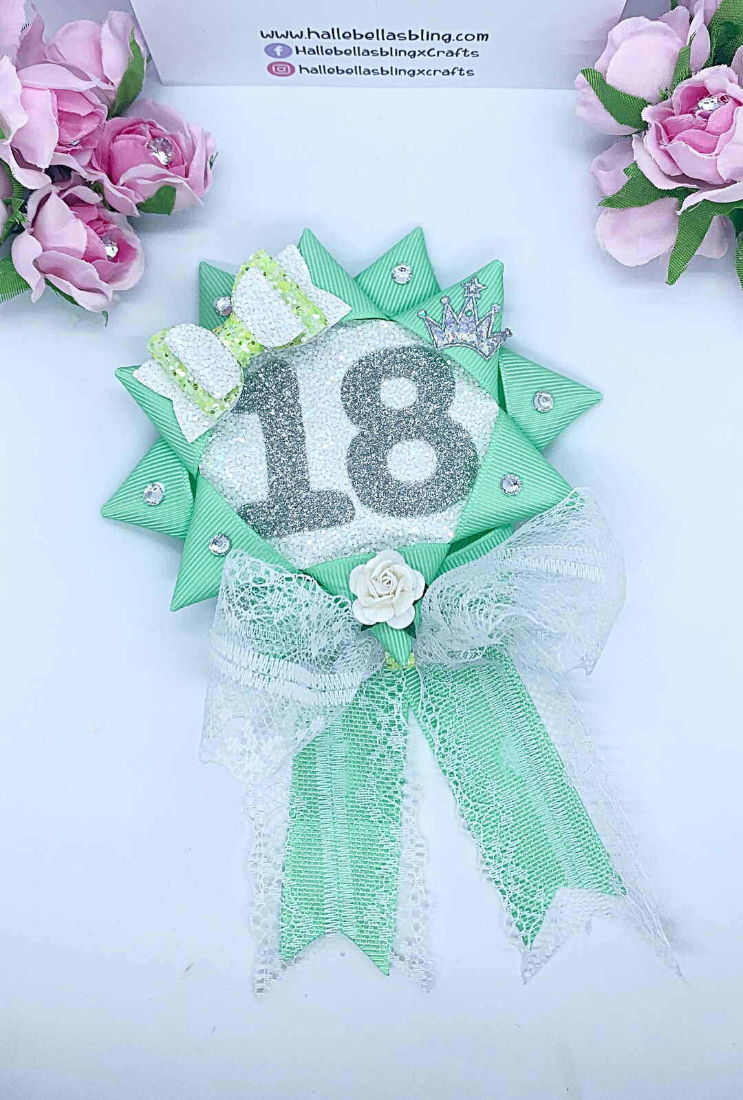 Mint Birthday Rosette Badge: Grosgrain Ribbon Party Prop - Etsy