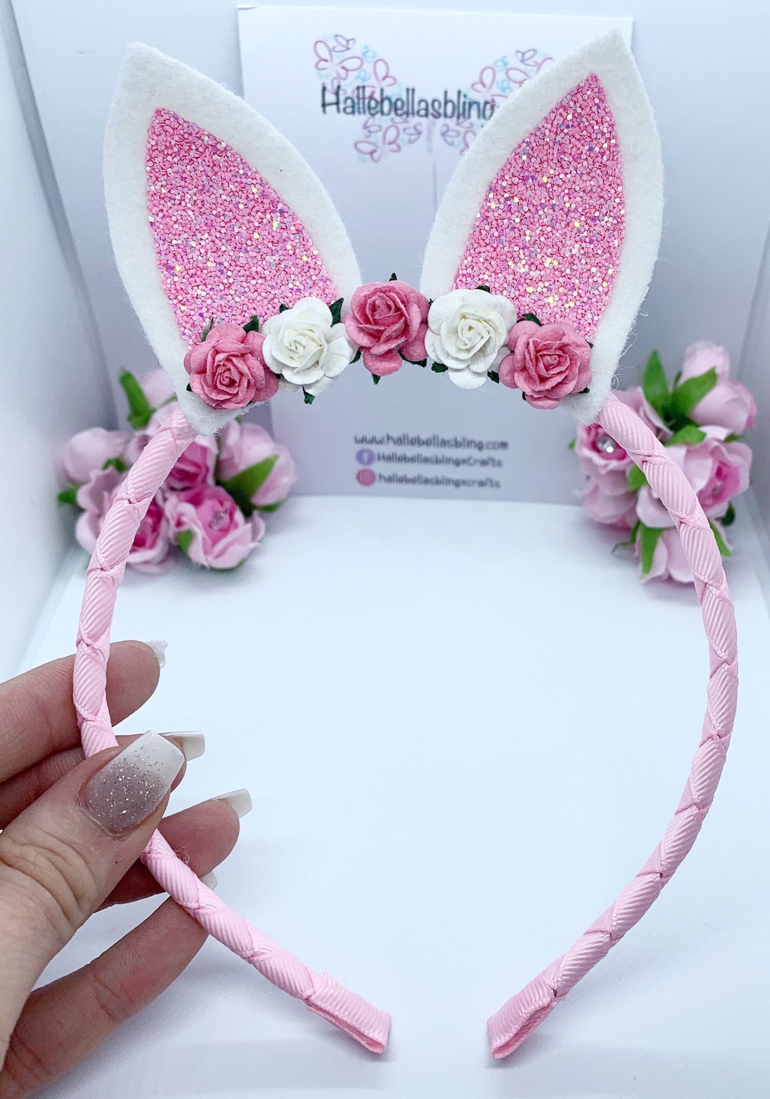 Bunny Ears, Spring Bunny Headband Ears, Bows on Headband, Alice Band ...