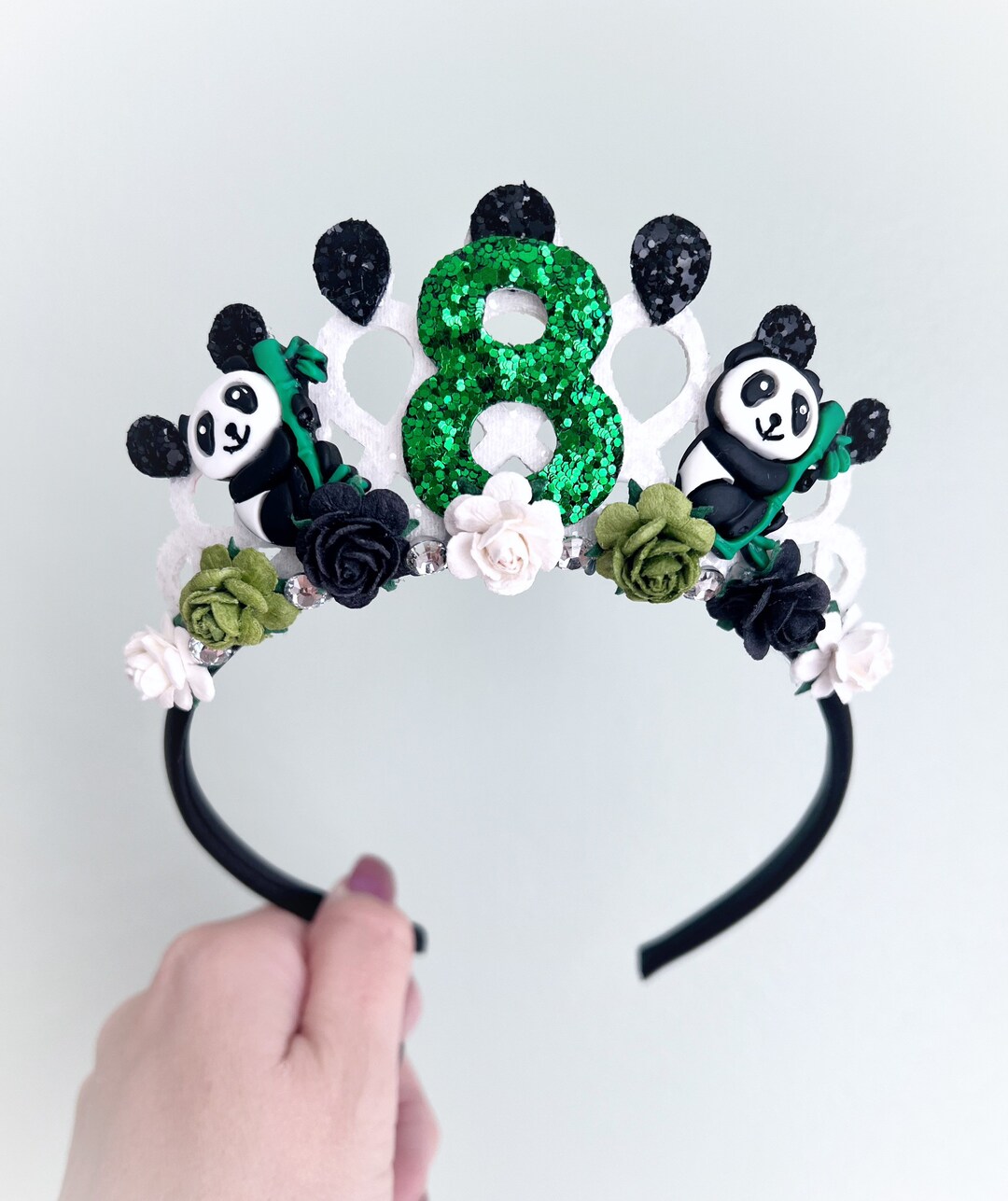Panda Birthday Crown Tiara, Panda Tiara Alice Band Headband, Party ...