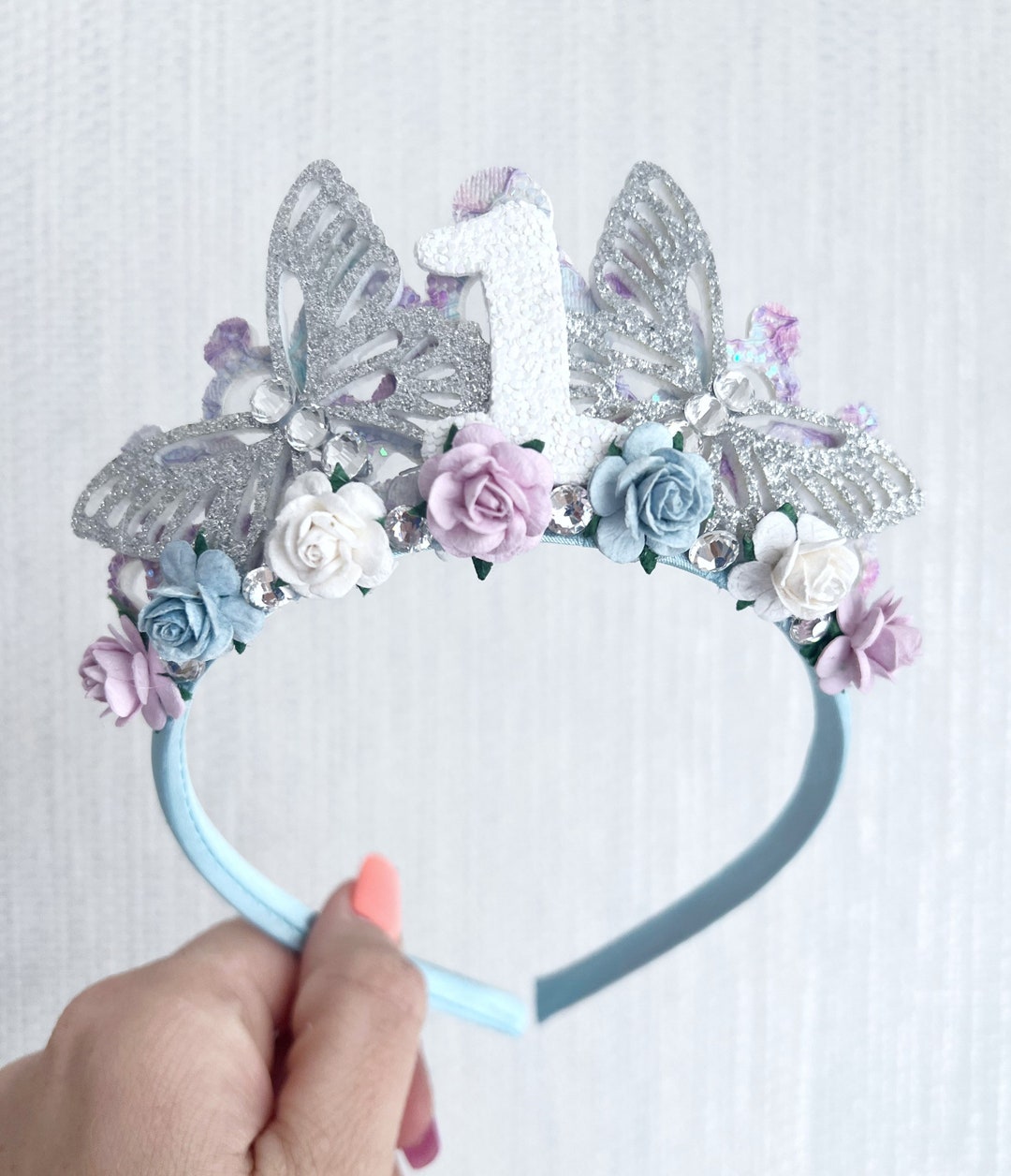 Butterfly Crown Tiara, Birthday Butterfly Tiara Alice Band Headband ...