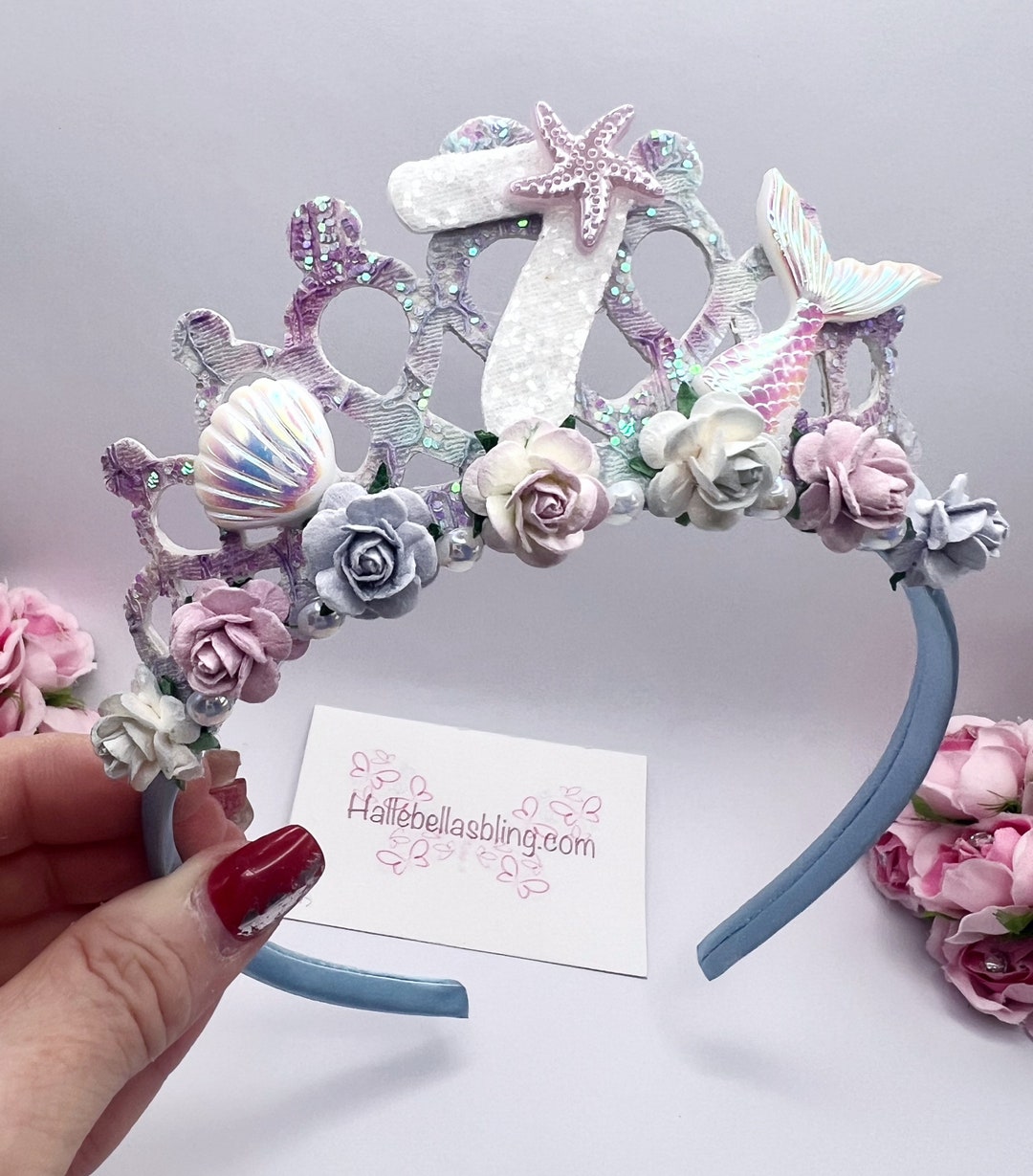 Mermaid Birthday Tiara: Lilac, Teal, and Blue Party Crown - Etsy