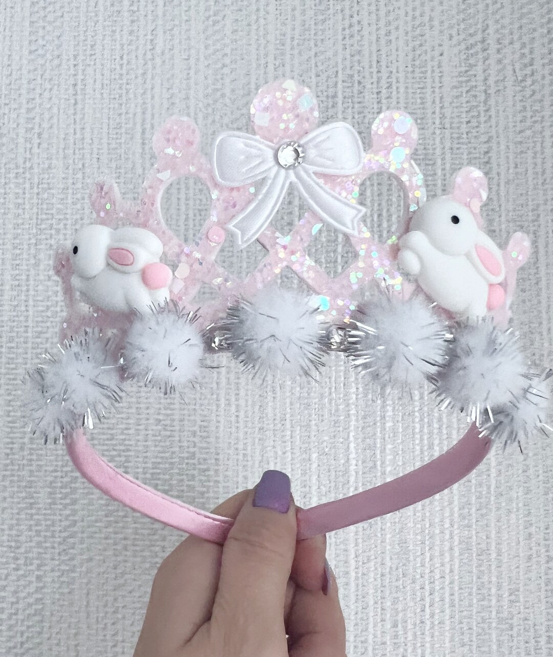 Easter Bunny Crown Tiara, Bunny Tail Tiara Alice Band Headband, Party ...