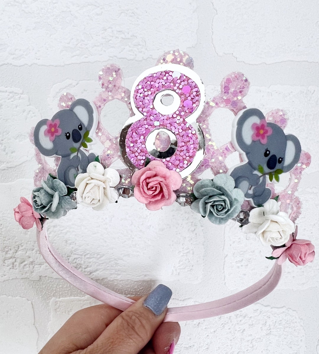 Birthday Koala Tiara Crown, Princess Birthday Party Crown Tiara, Fairy ...