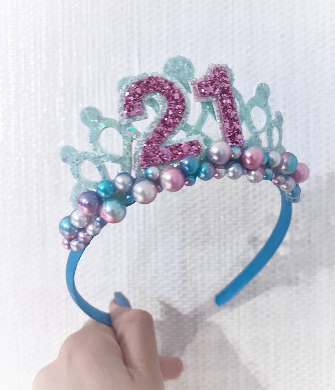 Birthday Tiara, Crown, 21st Tiara Crown, Any Age Birthday Party Crown ...