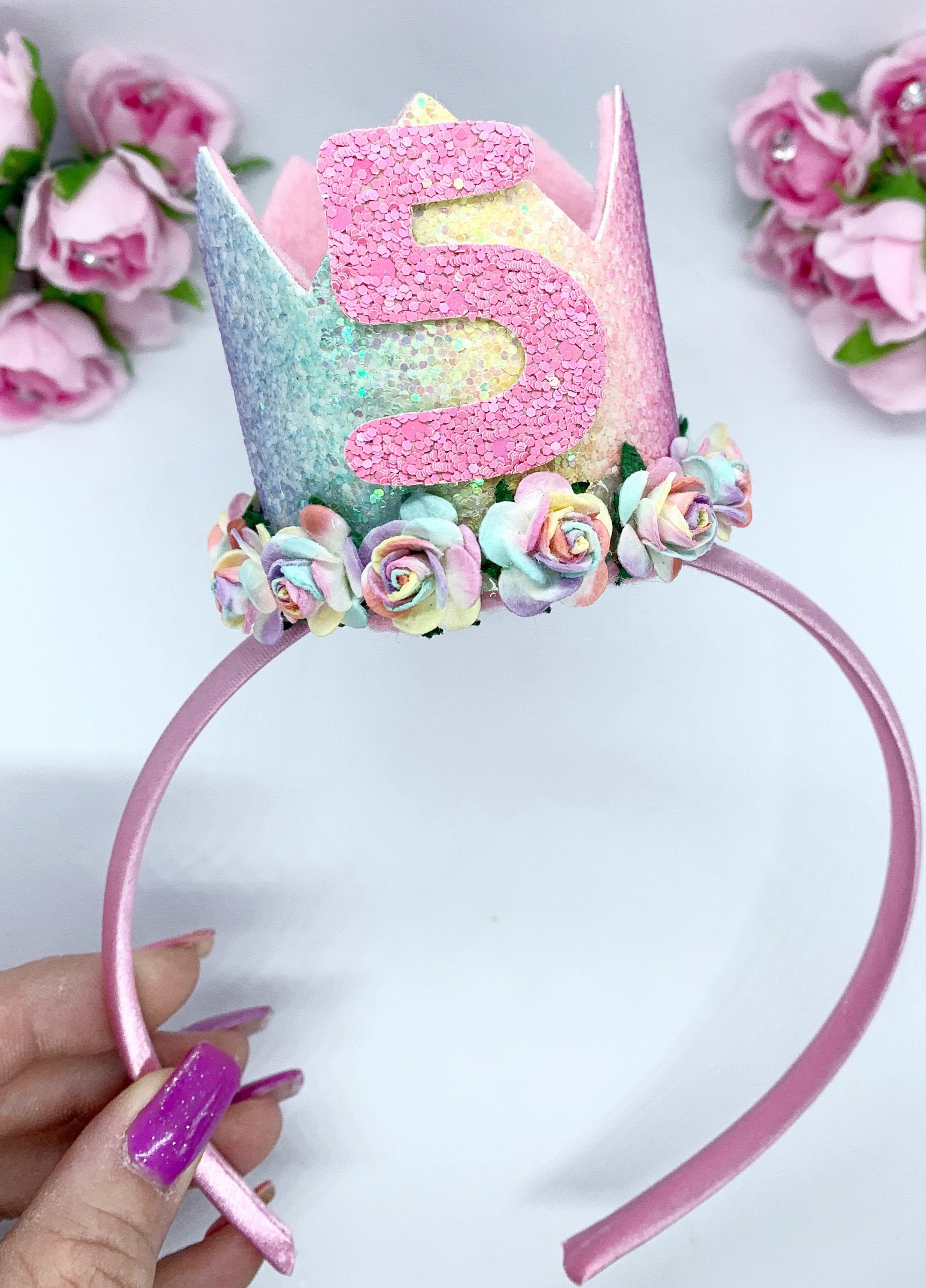 Birthday Crown Rainbow Crown on Aliceband Party Hat - Etsy